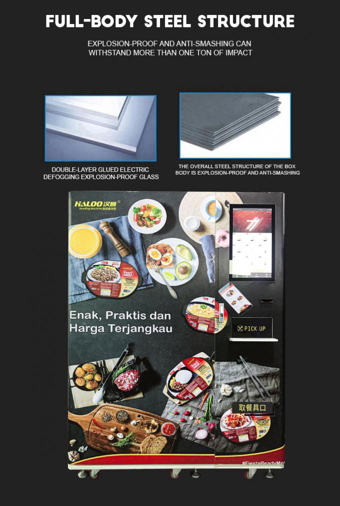 Automatic Frozen Food Vending Machine With Microwave For Box Bento