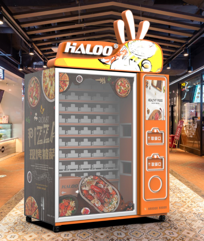 Big Capacity Fresh Hot Meals Vending Machines With Dual Microwave Oven