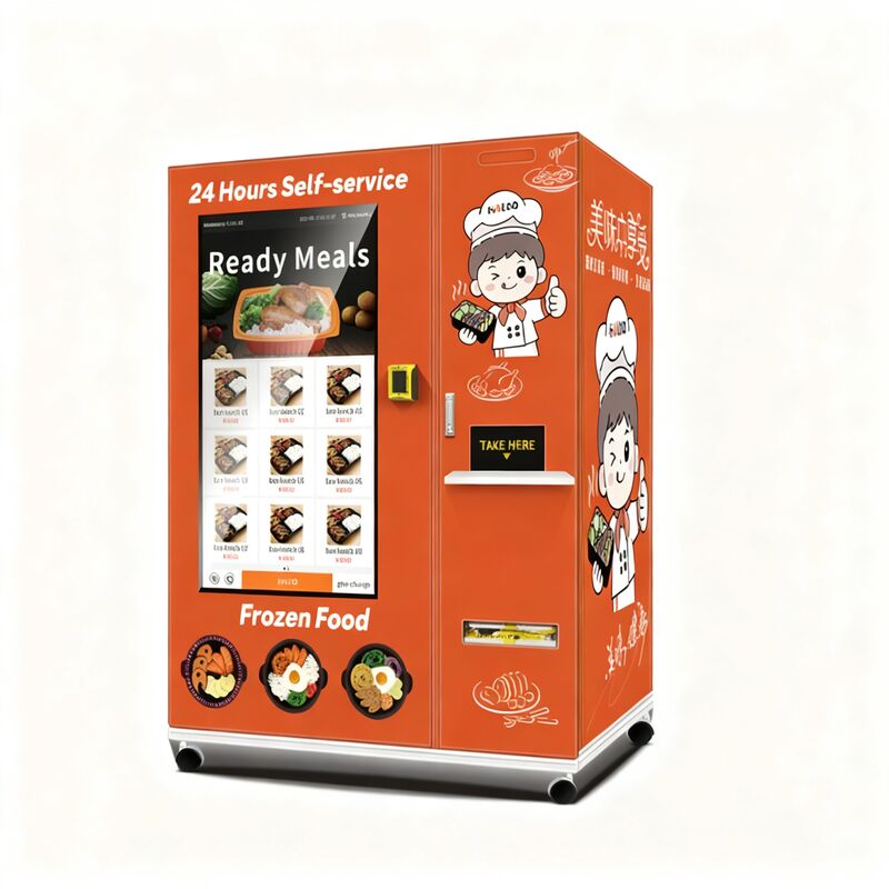 24-hour single microwave frozen hot food vending machine, equipped with ...