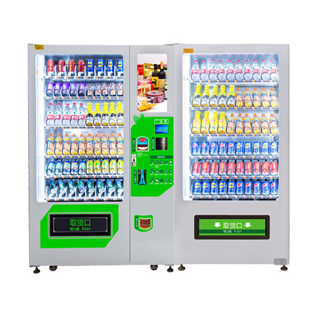 Big Capacity Drinks And Snacks Combo Vending Machine With Double ...