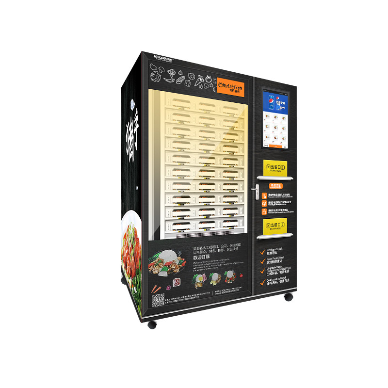 Wifi Hot Meals Refrigerated Food Vending Machine 4000W With Microwave